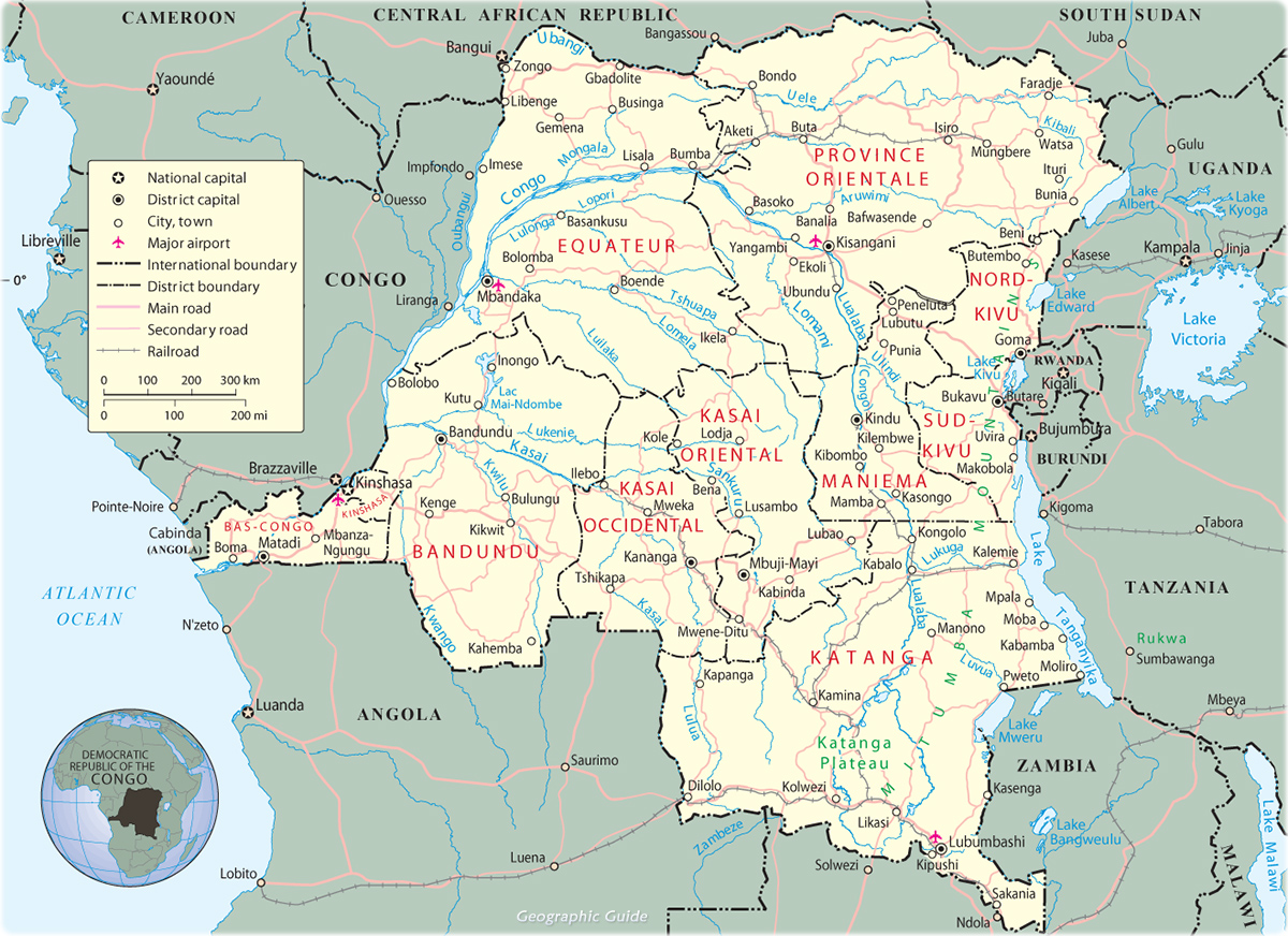 Map of Democratic Republic of the Congo - Travel Africa Map of Democratic Republic of the Congo - Travel Africa