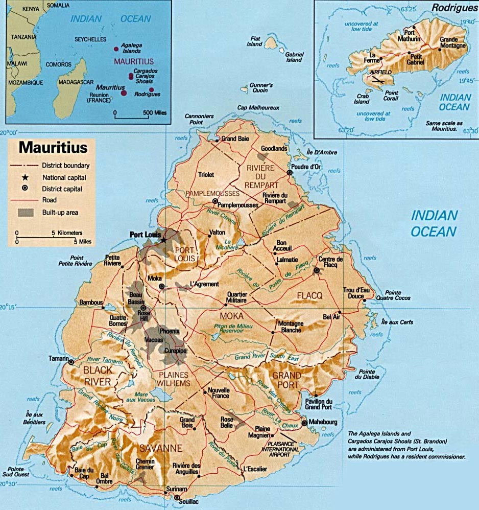 Map of Mauritius Islands - Travel Map of Mauritius Islands - Travel